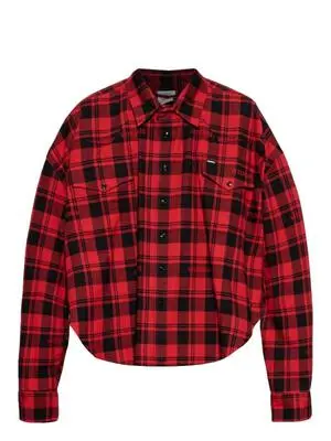 Vetements Logo Check Oversized Shirt - Red