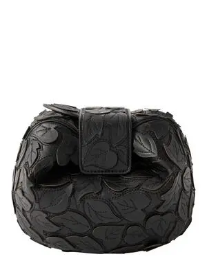Gabriela Hearst Soft Demi Embroidered Leather Clutch - Black
