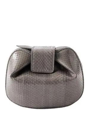 Gabriela Hearst Gabriela Hearst Soft Demi Clutch In Snake-Effect Leather Gray