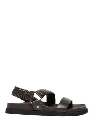 Max Mara Max Mara Leather Macro Strap Sandals Chocolate