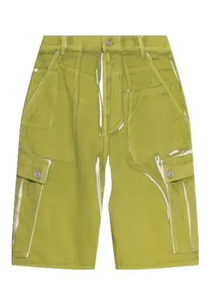Marni Screen-printed Denim Cargo Shorts - Green