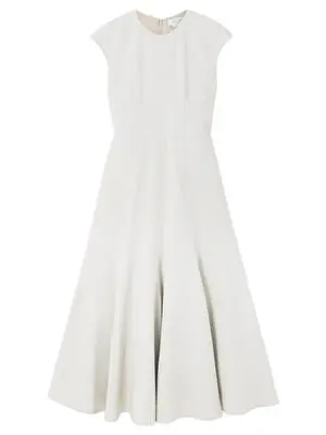 Gabriela Hearst Pleated Wool Midi Dress - White