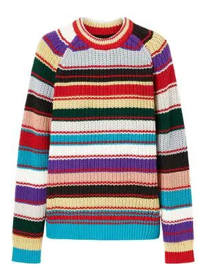 Aimé Leon Dore Striped Crewneck Cotton Knit Sweater - No