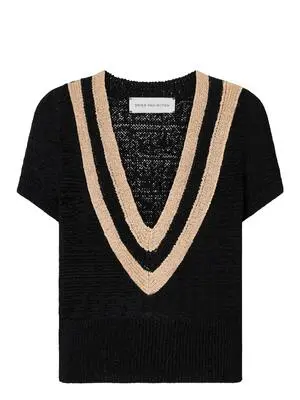DRIES VAN NOTEN Dries Van Noten V-Neck Knit Sweater With Contrasting Piping