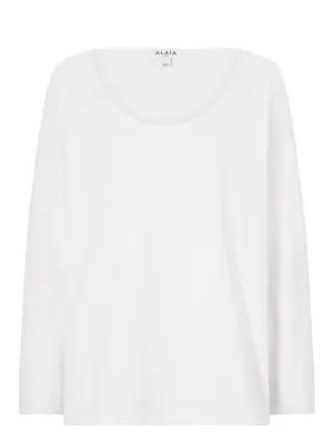 Alaïa Cotton-jersey Long-sleeve T-shirt - White
