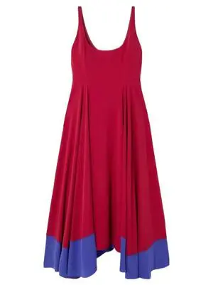ROKSANDA Asymmetrical Two-tone Crepe Dress - Red