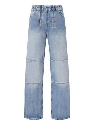 Tibi Fischer Mid-rise Wide-leg Jeans - Blue