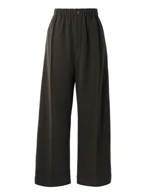 Carven Wool-felt Wide-leg Pants - Black