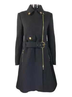 Moschino Oblique Zipper Cardigan Coat - Black