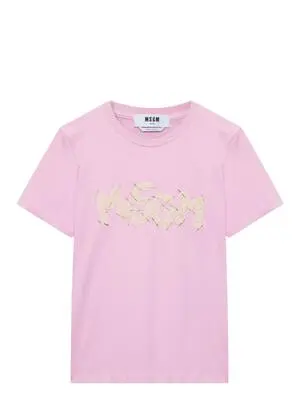 MSGM Short Sleeve Crewneck T-shirt - Pink