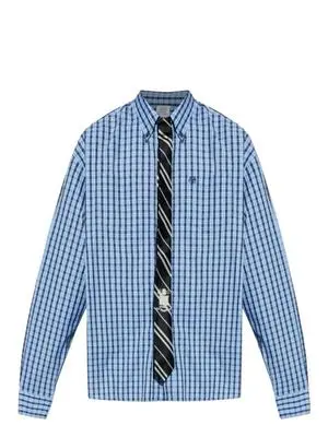 Vetements Checked Oversized Shirt - Blue