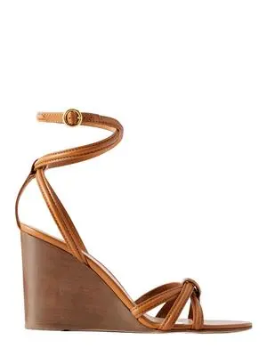 GIANVITO ROSSI Gianvito Rossi Leather Wedge Sandals With Wooden Heel