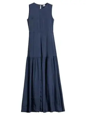 Aspesi Sleeveless Tiered Maxi Dress - Blue
