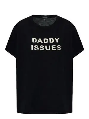 R13 Slogan Motif T-shirt - Black