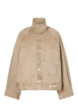 Co Name Belted Cotton-gabardine Jacket - Camel