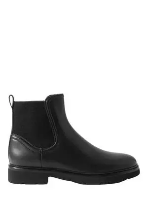 Vince Rue Leather Chelsea Boots With Lug Sole - Black