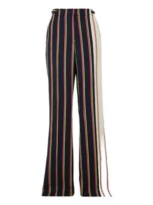 Gabriela Hearst Jones Striped Wool And Silk-blend Twill Wide-leg Pants - Black