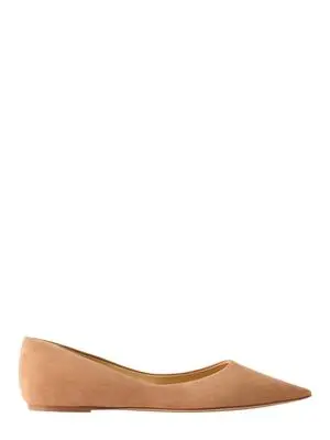 Gabriela Hearst Suede Pointed Toe Ballet Flats - Brown