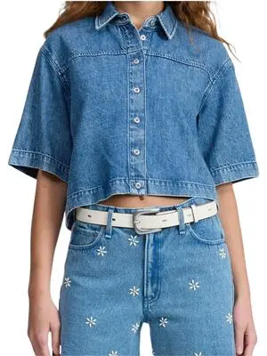 RAG  BONE Rag & Bone Short Sleeve Denim Shirt - River