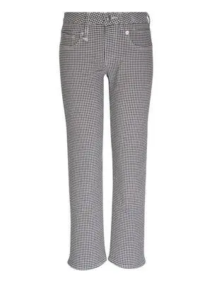 R13 Houndstooth Straight Leg Casual Pants - Gray