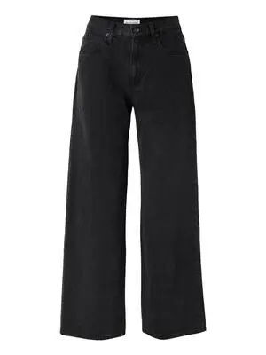 SLVRLAKE Noah Relaxed Turn-up High-rise Straight-leg Jeans - Black