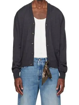 Jacquemus Long Sleeve Knit Cardigan - Grey