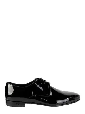 FERRAGAMO Patent Leather Lace-up Formal Shoes - Black