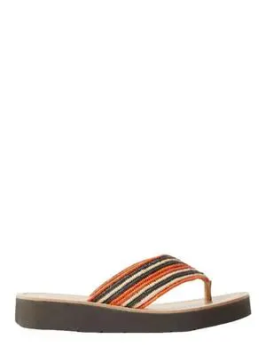 GABRIELA HEARST Gabriela Hearst Clemence Striped Raffia Platform Flip Flops