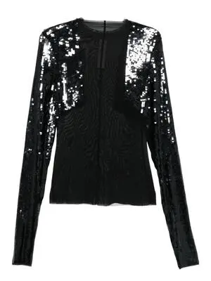 Rick Owens Sequin Embellished Long Sleeve Cover-up - Black
