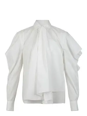 Sacai Sacai Tie-Neck Ruffled-Sleeve Shirt No