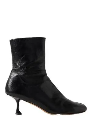 Proenza Schouler Crinkled-leather Ankle Boots - Black
