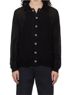 Studio Nicholson Button Front Cardigan - Black