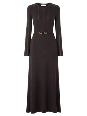 Gabriela Hearst Gabriela Hearst Knit Wool Midi Dress With Belt Black