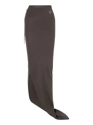 Rick Owens Moncler Appliquéd Cotton-jersey Maxi Skirt - Black