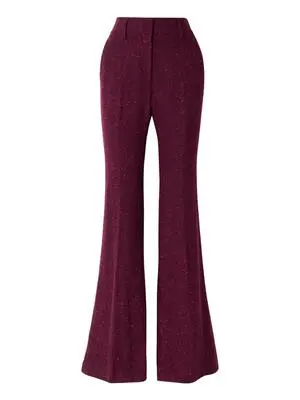 Gabriela Hearst Gabriela Hearst Donegal-Effect Wool & Cashmere Blend Flared Pants Brown
