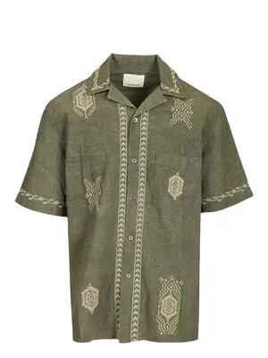 Isabel Marant Étoile Zekim Embroidered Short-sleeve Shirt - Green