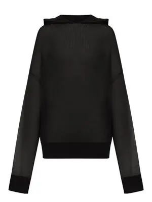 Rick Owens Long Sleeve Hooded Jumper - Black
