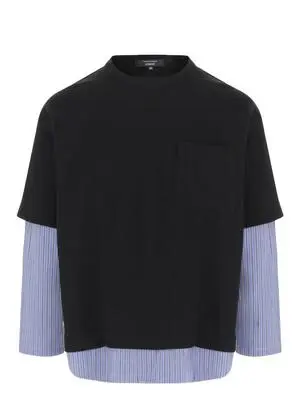 Comme Des Garçons Homme Shirt Insert Layered T-shirt - Black