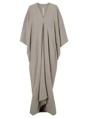 Rick Owens Draped V-neck Maxi Dress - Gray