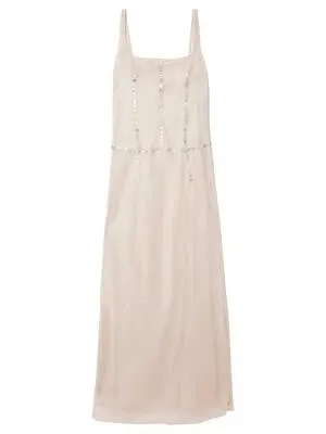 Staud Greta Embellished Dress - Nude