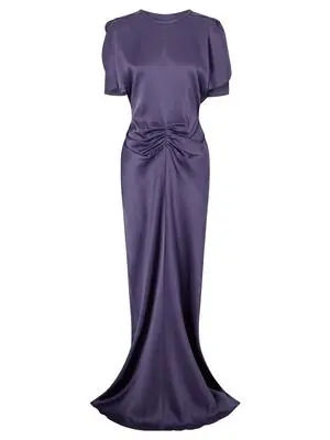 Victoria Beckham Victoria Beckham Ruched Satin Gown Blue