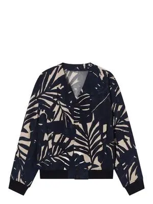 Emporio Armani Emporio Armani Printed V-Neck Shirt Jacket Black