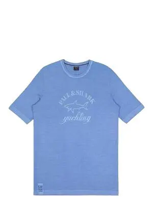 PAUL  SHARK Printed T-shirt With Round Neck - Blue