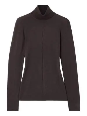 Gabriela Hearst Steinem Cashmere And Silk-blend Turtleneck Sweater - Black