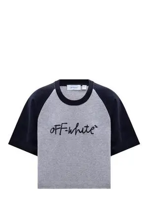 Off-White Embroidered Logo Short-sleeved T-shirt - Grey
