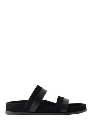 Gabriela Hearst Low Striker Paneled Leather Sandals - Black