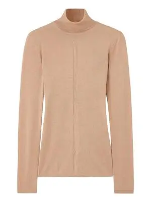 Gabriela Hearst Turtleneck Sweater In Cashmere And Silk-blend - Nude