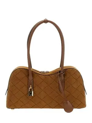Stella McCartney Logo Detailed Zipped Shoulder Bag - Brown