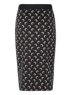 MARINE SERRE Moon-print Midi Skirt - Black