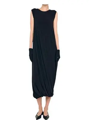 Norma Kamali Sleeveless Twist Mid-calf Dress - Black